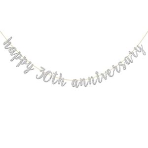 glitter silver happy 30th anniversary banner – thirty theme sign – 30th birthday banner – 30th wedding anniversary party bunting decorations