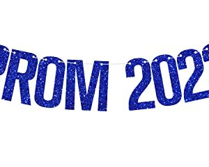 Prom 2023 Banner, Prom Night Decor, Class of 2023 Bunting Garland, 2023 Graduation Party Decorations Blue Glitter