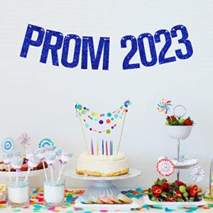 Prom 2023 Banner, Prom Night Decor, Class of 2023 Bunting Garland, 2023 Graduation Party Decorations Blue Glitter