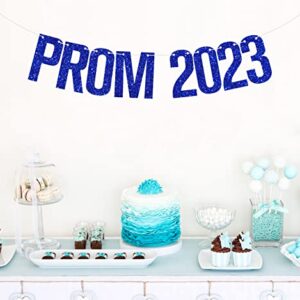 Prom 2023 Banner, Prom Night Decor, Class of 2023 Bunting Garland, 2023 Graduation Party Decorations Blue Glitter