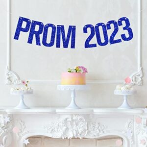 Prom 2023 Banner, Prom Night Decor, Class of 2023 Bunting Garland, 2023 Graduation Party Decorations Blue Glitter