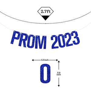 Prom 2023 Banner, Prom Night Decor, Class of 2023 Bunting Garland, 2023 Graduation Party Decorations Blue Glitter