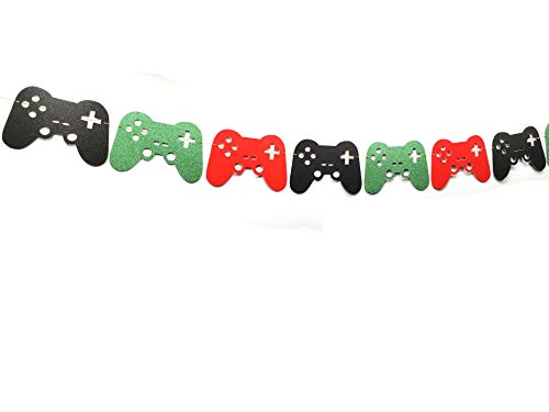 Video Game Controller Banner Video Game Controller Garland, Video Game Party Decorations, Video Game Birthday, Level Up Birthday (Green Red Black)