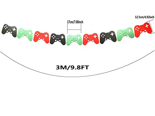 Video Game Controller Banner Video Game Controller Garland, Video Game Party Decorations, Video Game Birthday, Level Up Birthday (Green Red Black)