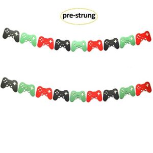 Video Game Controller Banner Video Game Controller Garland, Video Game Party Decorations, Video Game Birthday, Level Up Birthday (Green Red Black)