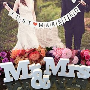 buytra wedding decorations set with just married wedding banner mr mrs signs letters for sweetheart table (style1)