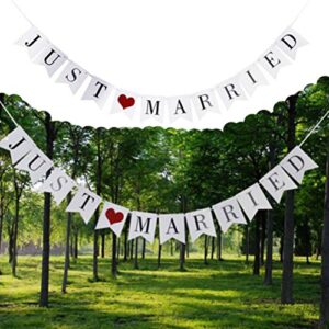 Buytra Wedding Decorations Set with Just Married Wedding Banner Mr Mrs Signs Letters for Sweetheart Table (Style1)