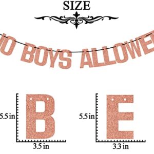 No Boys Allowed Banner, Women Bride Bachelorette Decorations, Bride to Be Banner, Bachelorette Party Decorations, Bride Pajamas Party Supplies Rose Gold Glitter