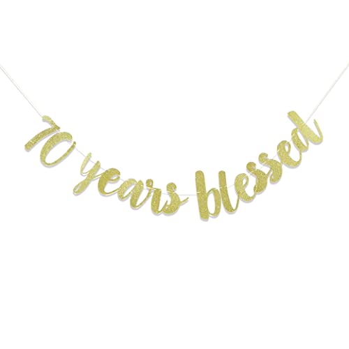 70 Years Blessed Banner - 70th Birthday Banner,70th Birthday Banner Party Decorations,70th Anniversary Banner,70 Birthday Banner Sign…