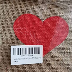 SCHOLMART Just Married Banner, Burlap Wedding Banner, Wedding Decorations, Reception Car Decoration, Bridal Shower Engagement, Photo Prop Prestrung (Just Married - Red Heart)