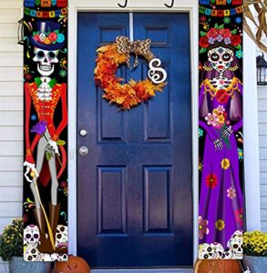 day of the dead decorations dia de los muertos decor mexican fiesta sugar skull flowers deocrations hanging wall door banner for indoor outdoor