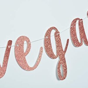 She Said Yes We Said Vegas Banner for Las Vegas Bachelorette Bridal Party Decorations Pre-strung Garland (Rose Gold Glitter)