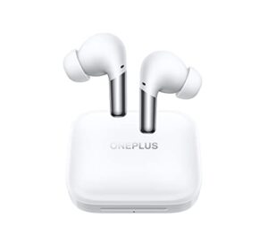 oneplus buds pro true wireless earbuds white, smart active noise cancelling, wireless charging case included, , dual connection, 38 hour playtime, fast charging, water resistant, glossy white