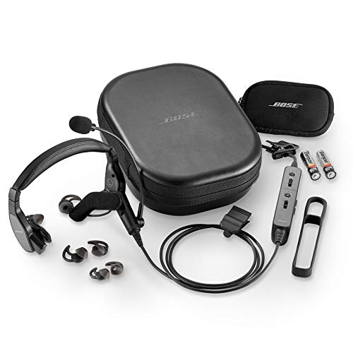 Bose Proflight Series 2 Aviation Headset, Non-Bluetooth, Dual Plug Cable, Black