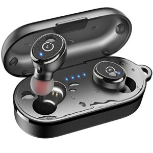 tozo t10 bluetooth 5.3 wireless earbuds with wireless charging case ipx8 waterproof stereo headphones in ear built in mic headset premium sound with deep bass for sport black (2022 upgraded)