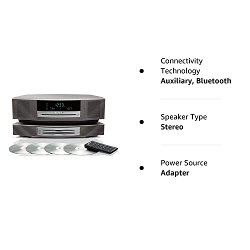 Bose Wave Music System with Multi-CD Changer - Titanium Silver, Compatible with Alexa Amazon Echo (Renewed)