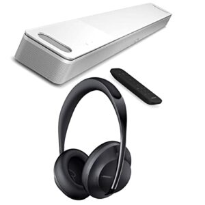 bose smart soundbar 900, white headphones 700 noise cancelling bluetooth headphones, triple black