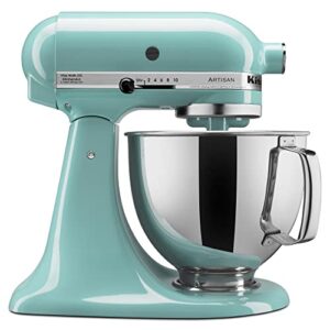 kitchenaid ksm150psaq artisan series 5-qt. stand mixer with pouring shield – aqua sky