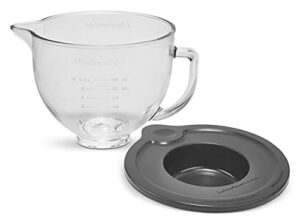 kitchenaid stand mixer bowl, 5 quart, glass with measurement markings