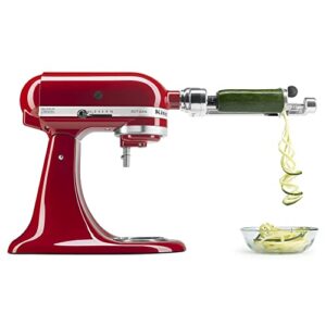 kitchenaid spiralizer plus attachment with peel, core and slice, silver