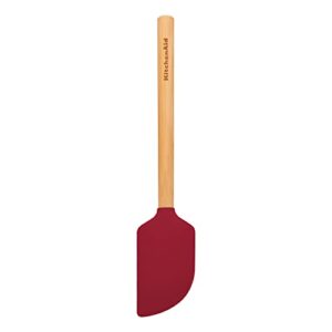 kitchenaid universal bamboo handle scraper spatula, 11-inch, red