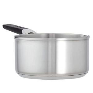 KitchenAid Saucepan with Pour Spouts, 1 Quart, Brushed Stainless Steel