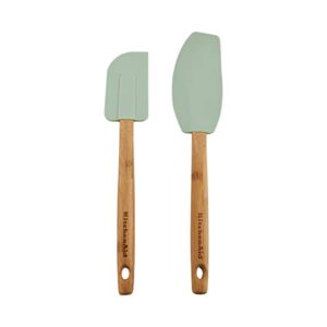 kitchenaid classic bamboo spatula, set of 2, pistachio