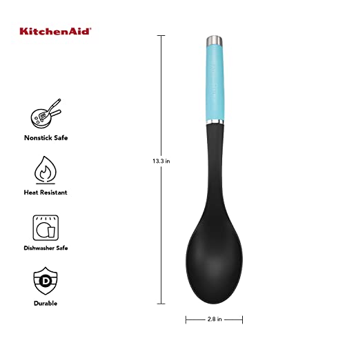 KitchenAid Gourmet Nylon Basting Spoon, One Size, Matte Aqua Sky