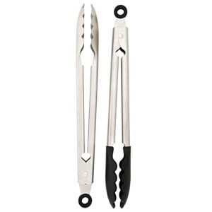 kitchenaid universal utility and silicone tipped stainless steel kitchen tongs, set of 2