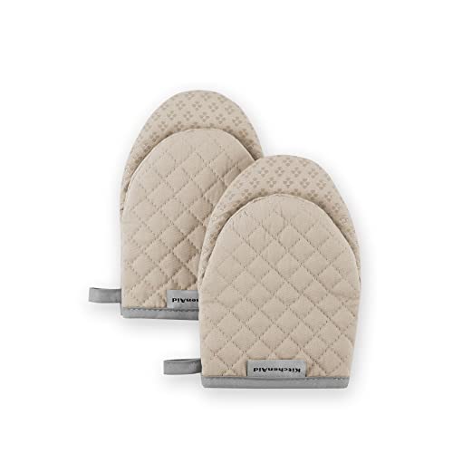 KitchenAid Asteroid Mini Oven Mitt, 5.5"x8", Milkshake 2 Count