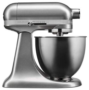 kitchenaid ksm3316 ksm3311xcu artisan mini series tilt-head stand mixer, 3.5 quart, contour silver (renewed)