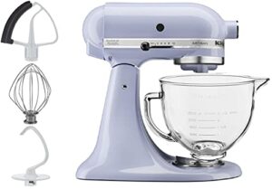 kitchenaid 5-quart tilt head stand mixer with flex edge beater glass bowl lavender cream