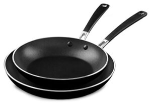 kitchenaid onyx black, m aluminum nonstick 10″ and 12″ skillets twin pack, medium