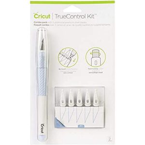 cricut truecontrol knife kit – for use as a precision knife, craft knife, carving knife and hobby knife – for art, scrapbooking, stencils, and diy projects – comes with 5 spare blades – [blue]