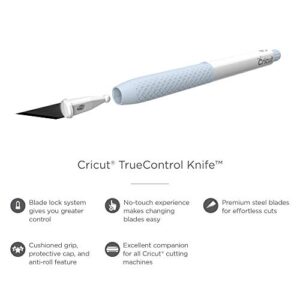 Cricut TrueControl Knife Kit - For Use As a Precision Knife, Craft knife, Carving Knife and Hobby Knife - For Art, Scrapbooking, Stencils, and DIY Projects - Comes With 5 Spare Blades - [Blue]