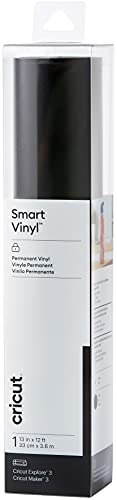 Cricut Smart Permanent Vinyl (13in x 12ft, Black) for Cricut Explore 3 and Maker 3, Create DIY Projects, Decals, Stickers & More, All-Weather & Fade-Proof, Ideal for Outdoor Use