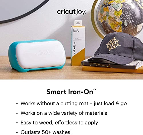 Cricut Joy Smart Glitter Iron On, (5.5 in x 19 in) HTV Iron On Vinyl Roll for DIY Projects, Smooth Matless Cutting, All Surface Applicable, Washable HTV for Stickers & Home Decor, Silver