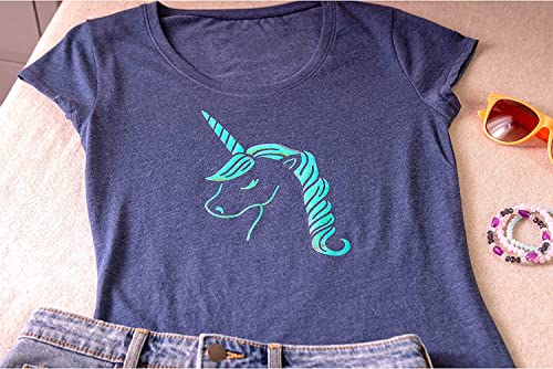 Cricut Smart Holographic Iron On Vinyl (13 in x 9 ft), Heat Transfer Iron On Vinyl for DIY Crafting, Stickers & Designs for Apparel, Easy Cut & Weed, Cricut Explore 3 & Maker 3, Blue