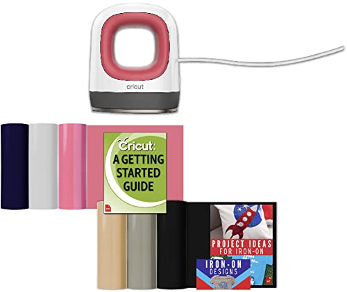 Cricut Easy Press Mini - Raspberry Heat Press Machine and Iron-On Rolls Bundle