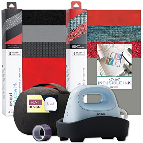 Cricut Hat Press and Infusible Ink Patterns Bundle, Hat Sublimation Projects with Cricut Maker, Explore & Joy Machines (not Included), Curved Heat Press, HTV Iron On, DIY Project, Gift Idea