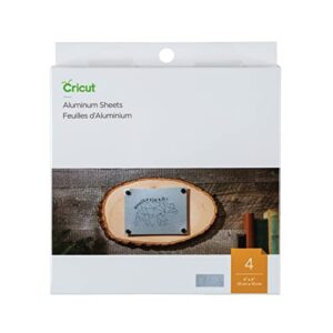 cricut aluminium sheets, 10 cm x 10 cm (4″ x 4″) (4 ct), 4 inches x 4 inches, silver