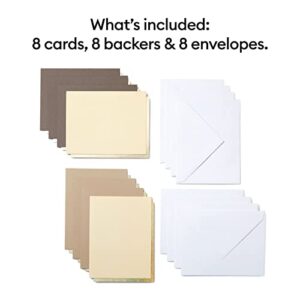 Cricut Joy Cutaway Cards Neutrals Double Pack with Glitter Gel Pen Set and Beginner Paper Guide Bundle - Custom DIY Card Set for Wedding Holiday Special Occasion Anniversary Envelopes - Starter Kit