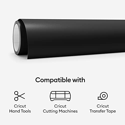 Cricut Premium Vinyl Removable for All Cricut Cutting Machines, No-Residue Vinyl for DIY Crafts, Wall Decals, Stickers, In-House Decor and More, Black