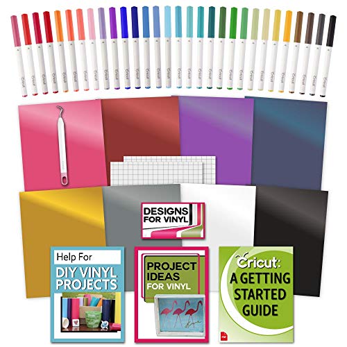 Cricut Vinyl, Ultimate Pen Set, Weeder Tool and Getting Started Guide Bundle