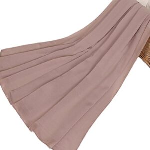 LMVERNA Chiffon Hijab Scarf Solid Color Luxurious Soft Hijab Long Scarf Wrap Scarves (Light khaki)