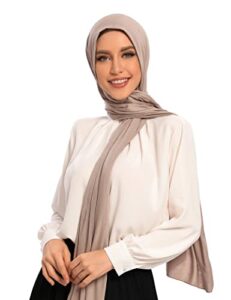 hybeeh hijab scarfs for women premium jersey hijab hijab for women muslim cotton hijab (sand)