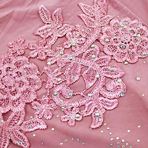 Women One Piece Muslim Hijab Lace Applique Head Wrap Scarf Shawl with Rhinestones