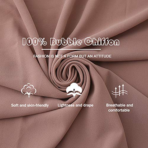 Yeieeo Chiffon Hijab for Women - Long and Soft Hijab Scarf Solid Color (Antique Pink)