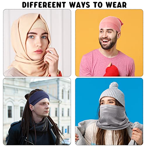 18 Pieces Hijab Undercap Scarf Hijab Cap Unisex Dreadlock Cap Turbans Women Stretch Under Caps Solid Color Woman Hijab Cap(Dark Color)