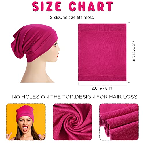 18 Pieces Hijab Undercap Scarf Hijab Cap Unisex Dreadlock Cap Turbans Women Stretch Under Caps Solid Color Woman Hijab Cap(Dark Color)